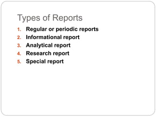 Report writing and types | PPTX