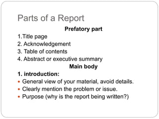 Report writing and types | PPTX
