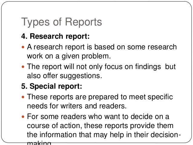 Report writing and types