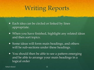 Report writing by sohail ahmed | PPT