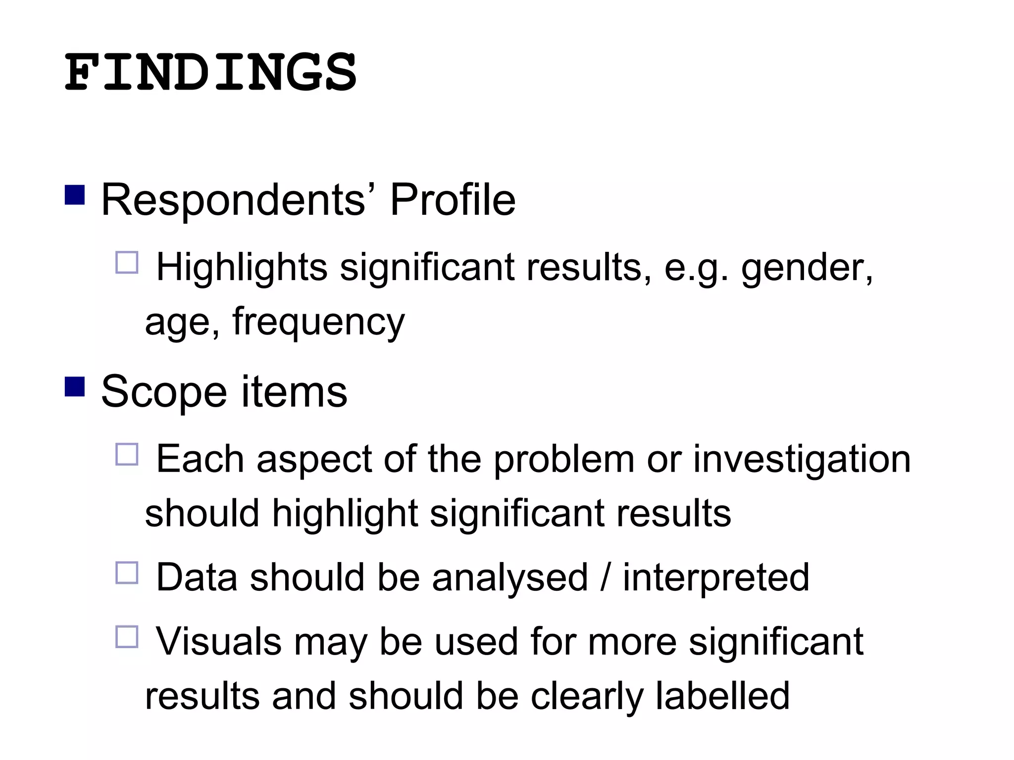 Report Writing - Findings section | PPT