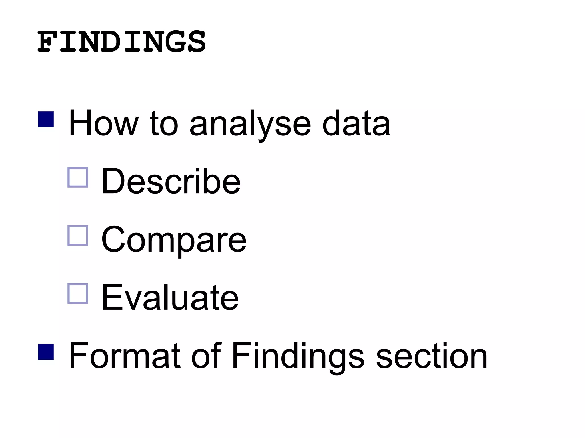Report Writing - Findings section | PPT