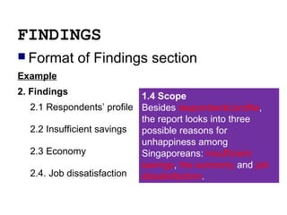 Report Writing - Findings section | PPT