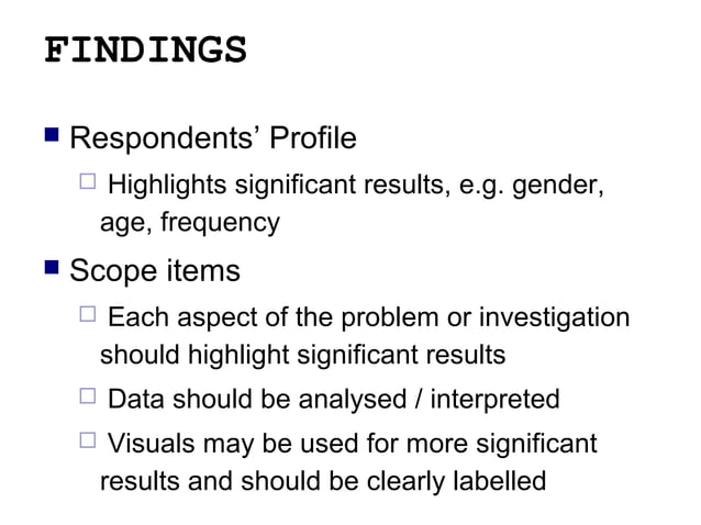 Report Writing - Findings section | PPT