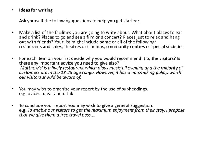 FCE Report writing flo joe | PPT