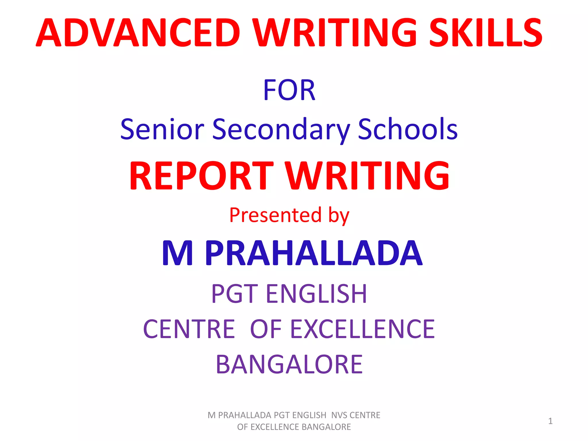 Report writing for class XI & XII | PDF