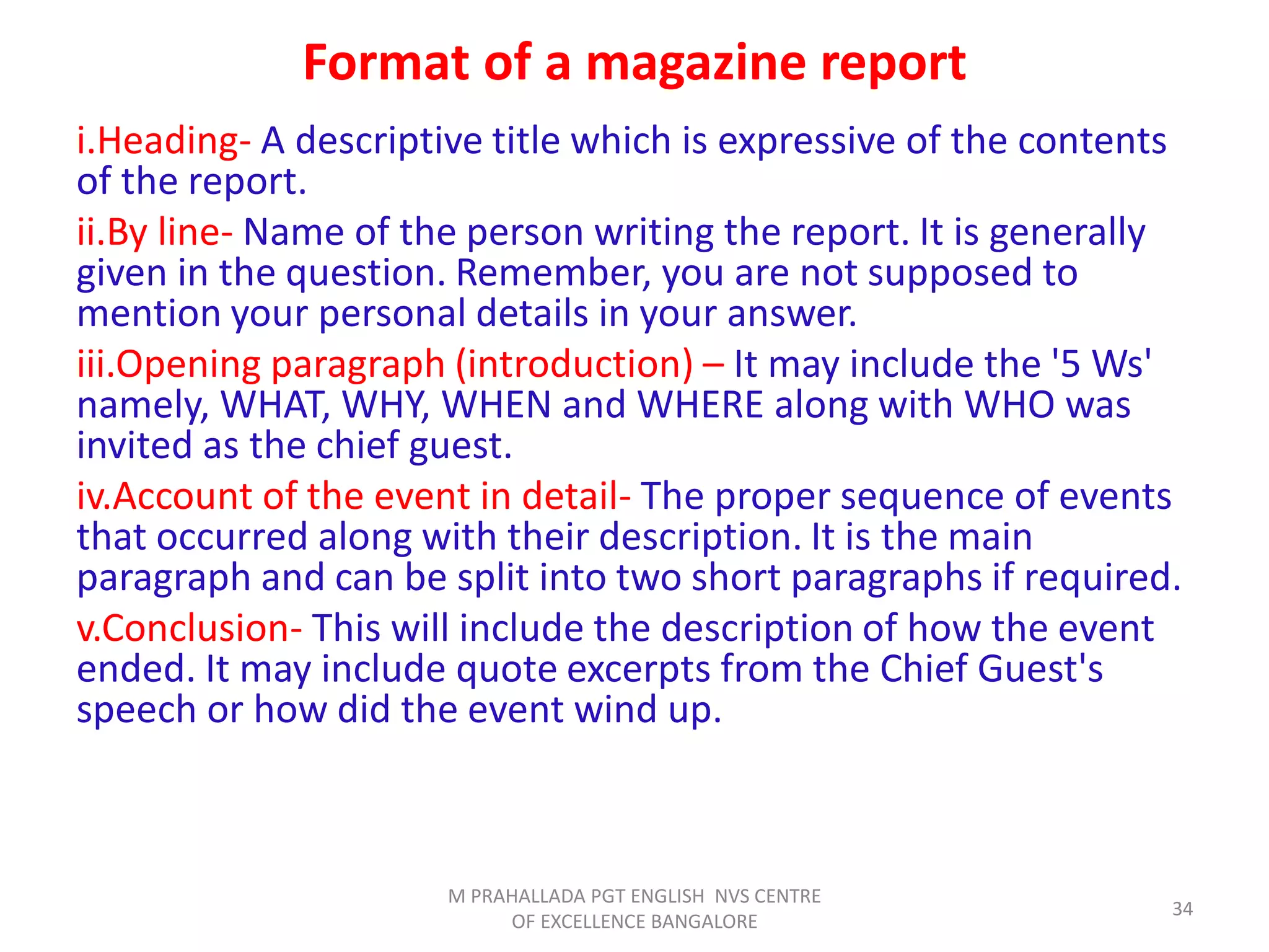 Report writing for class XI & XII | PDF