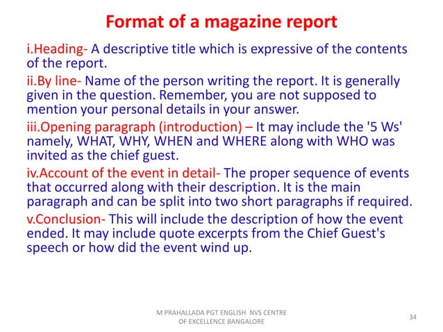 Report writing for class XI & XII | PDF