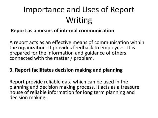 Report writing importance and uses | PPTX | Business Administration ...