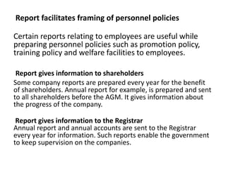 Report writing importance and uses | PPTX