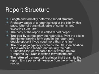 Report writing instruction manual | PPT