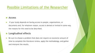 limitations,delimitaions ,assumptions and keywords | PPTX