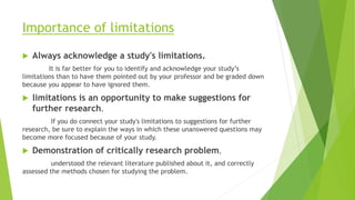 limitations,delimitaions ,assumptions and keywords | PPT