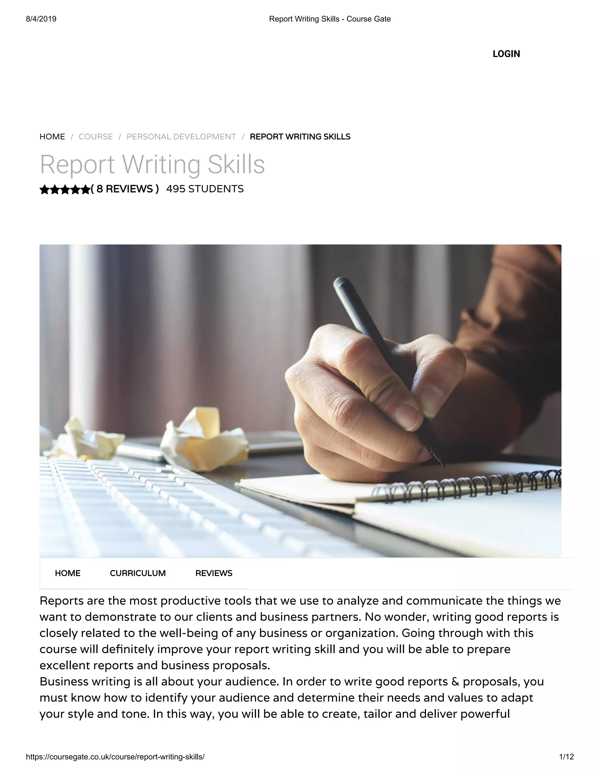 Report writing skills - course gate | PDF