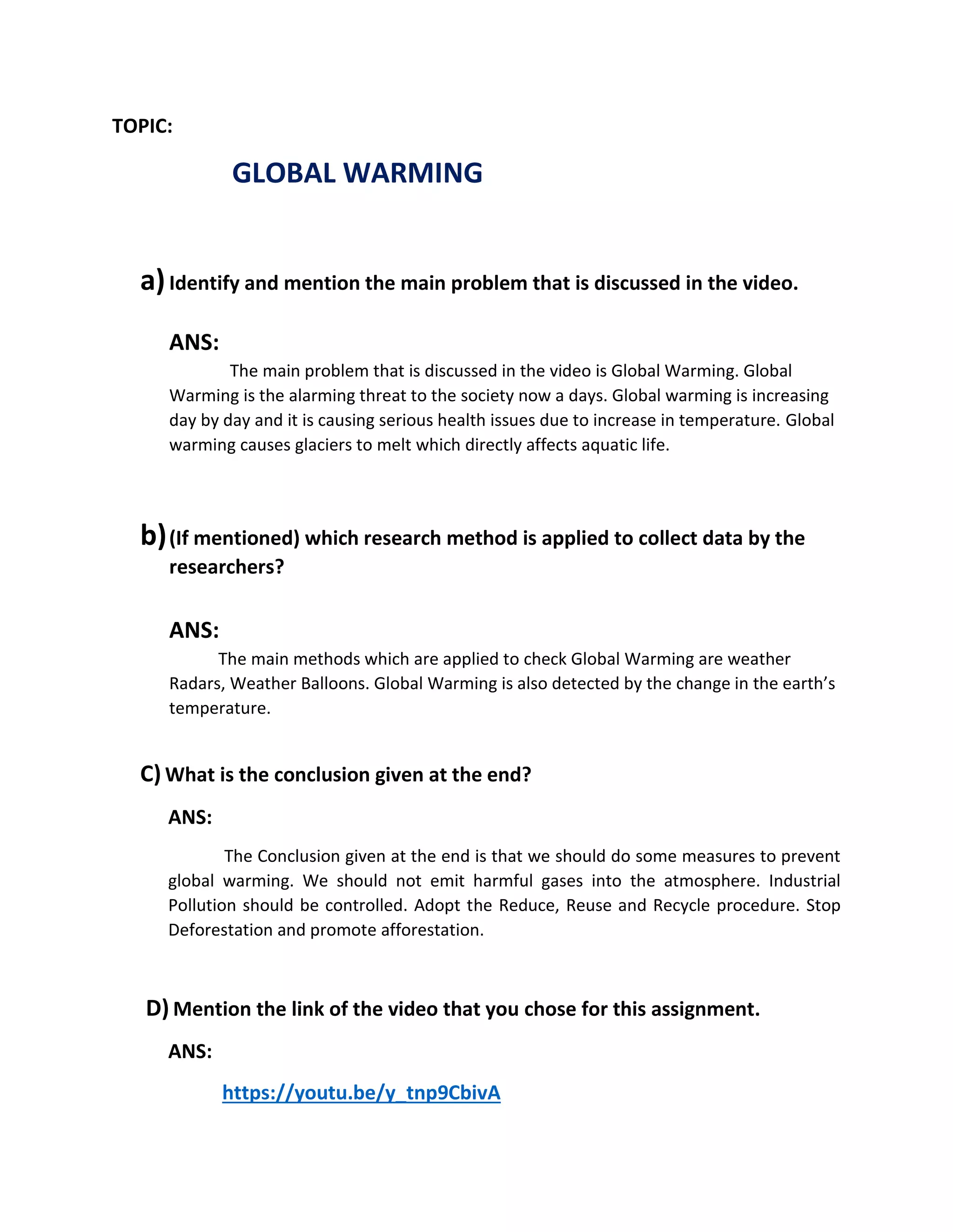 Report writing skills assignment#1 | PDF