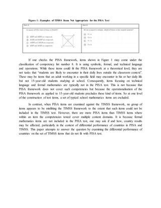 DISCUSSION ISSUES ON TIMSS AND PISA | PDF