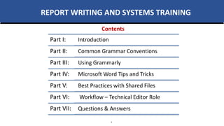 Report Writing Webinar Training | PDF