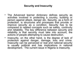 Repositioning education for security and unemployment challenges | PPT