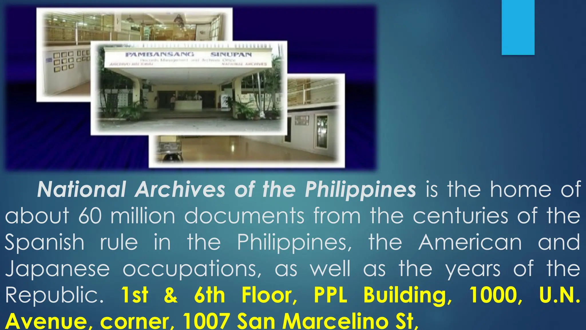 Readings in Philippine History Repositories of Primary Sources.pptx