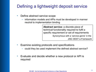 Repository Deposit Service Description | PPT | Computing | Technology ...