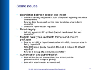 Repository Deposit Service Description | PPT | Computing | Technology ...