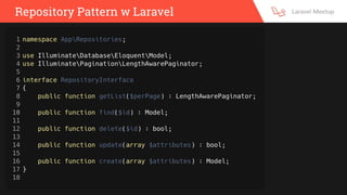Praktyczne użycie Repository Pattern w Laravel cz. I | PPT | Free download