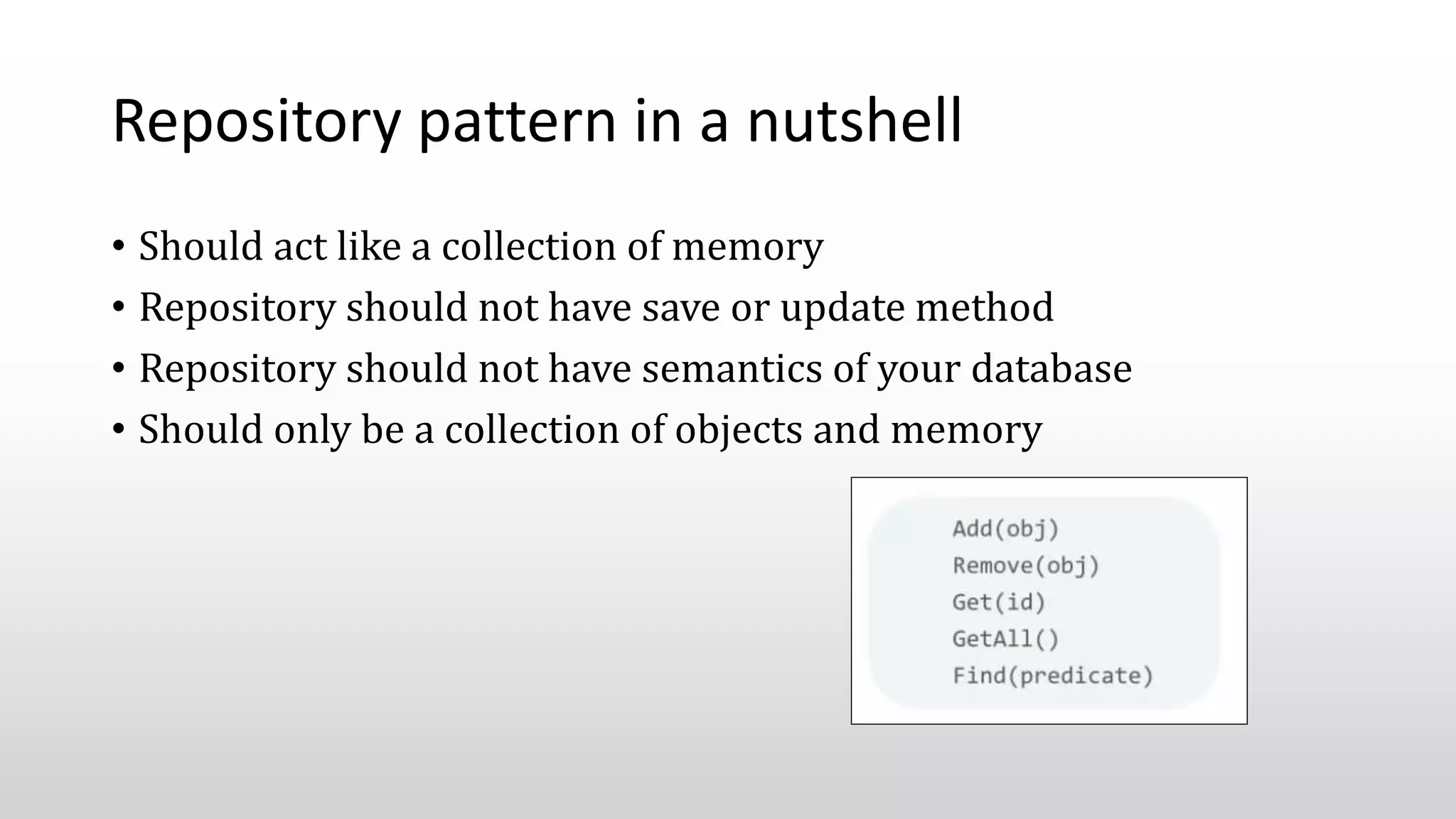 Repository Pattern with c# and Entity Framework | PPTX