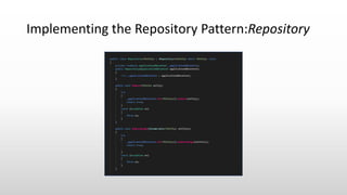 Repository Pattern with c# and Entity Framework | PPTX
