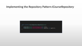Repository Pattern with c# and Entity Framework | PPTX