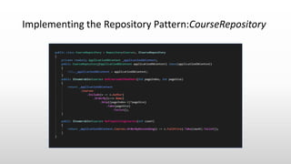 Repository Pattern with c# and Entity Framework | PPTX
