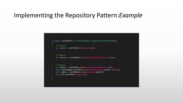 Repository Pattern with c# and Entity Framework | PPTX | Databases ...