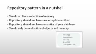 Repository Pattern with c# and Entity Framework | PPTX