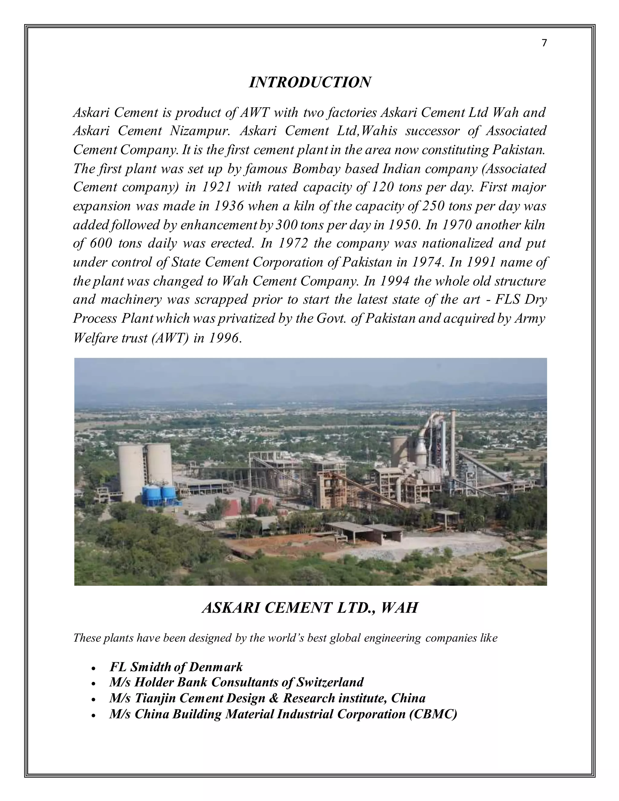 askari cement report | DOCX