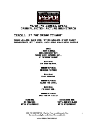 Repo! the genetic opera soundtrack (letras) | PDF