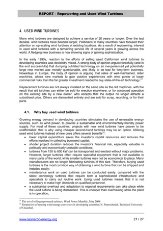 Repowering and Used Wind Turbines | PDF