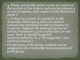 reducible and irreducible representations | PPTX