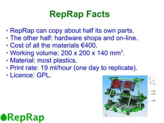 Rep Rap - 3D OSS Printers - by adrian bowyer- fossa2011 | PPT