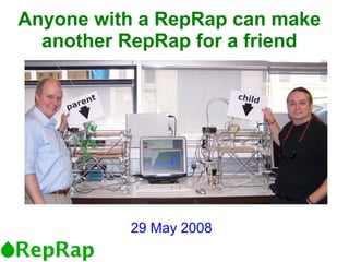 Rep Rap - 3D OSS Printers - by adrian bowyer- fossa2011 | PPT