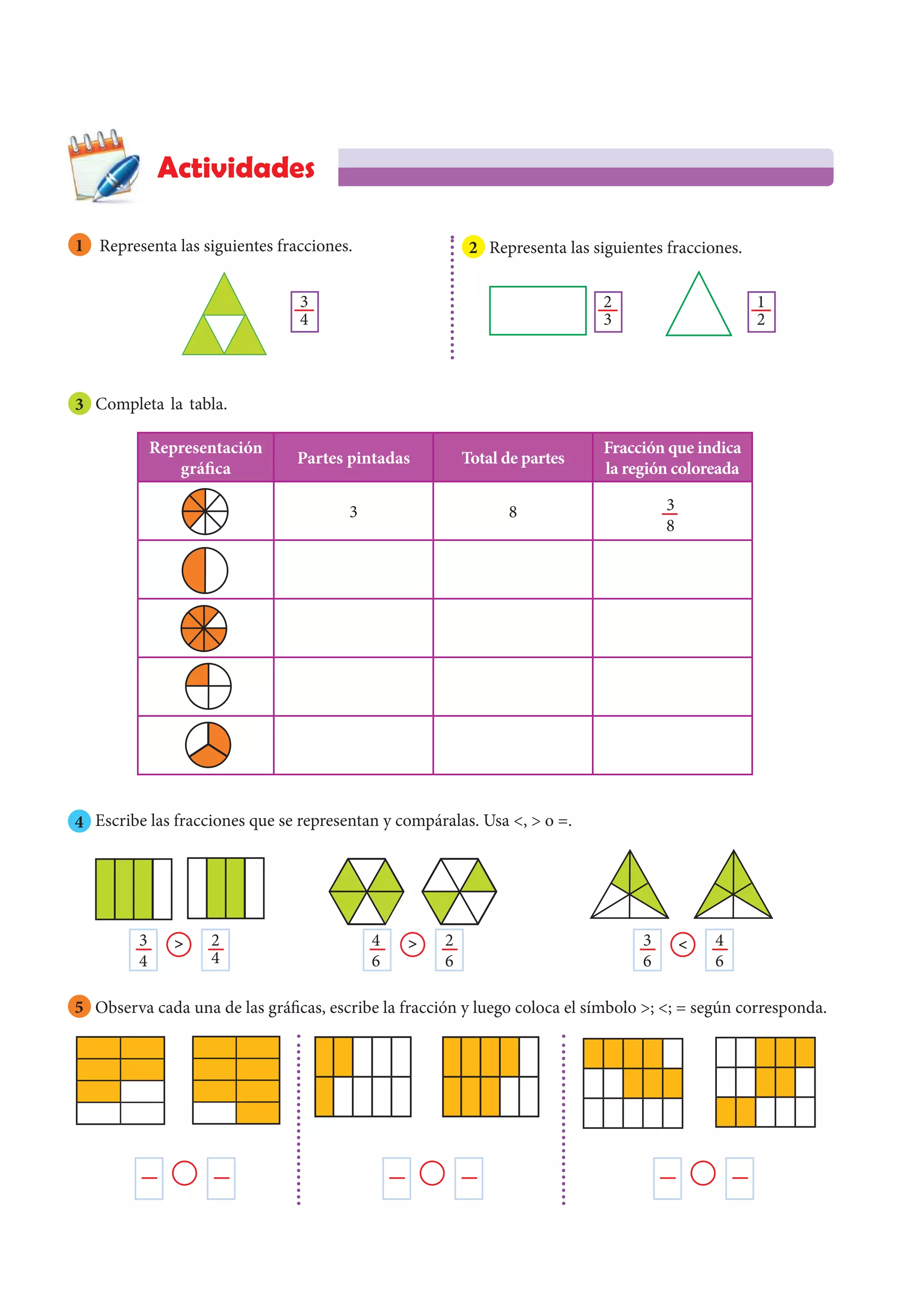 Tiras De Fracciones 3er Grado