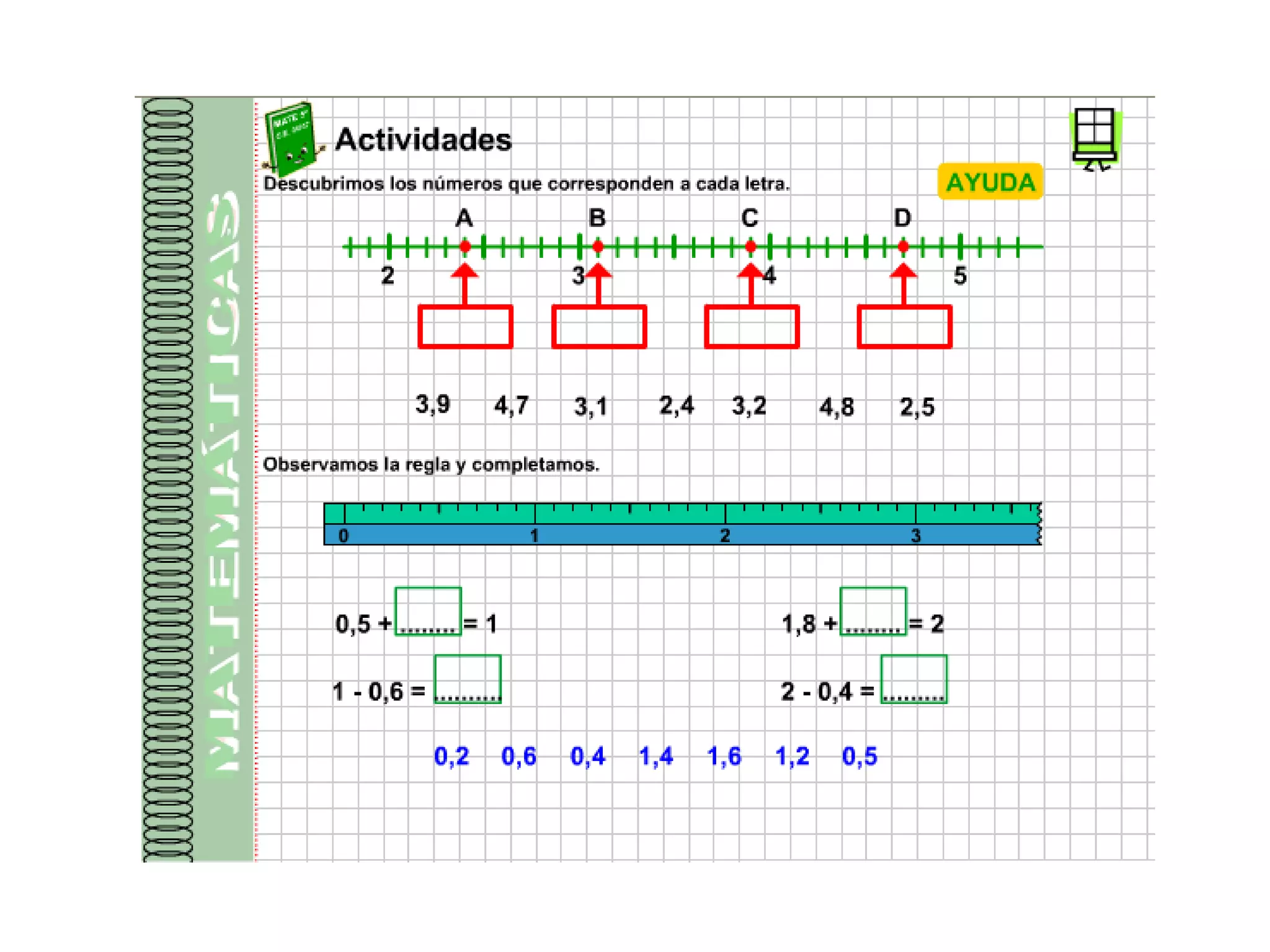 Representación de números decimales en la semirrecta numérica | PPTX