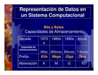 Representacion de datos en un sistema computacional | PDF