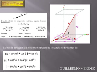 Representacion de un vector en tres dimensiones | PPT