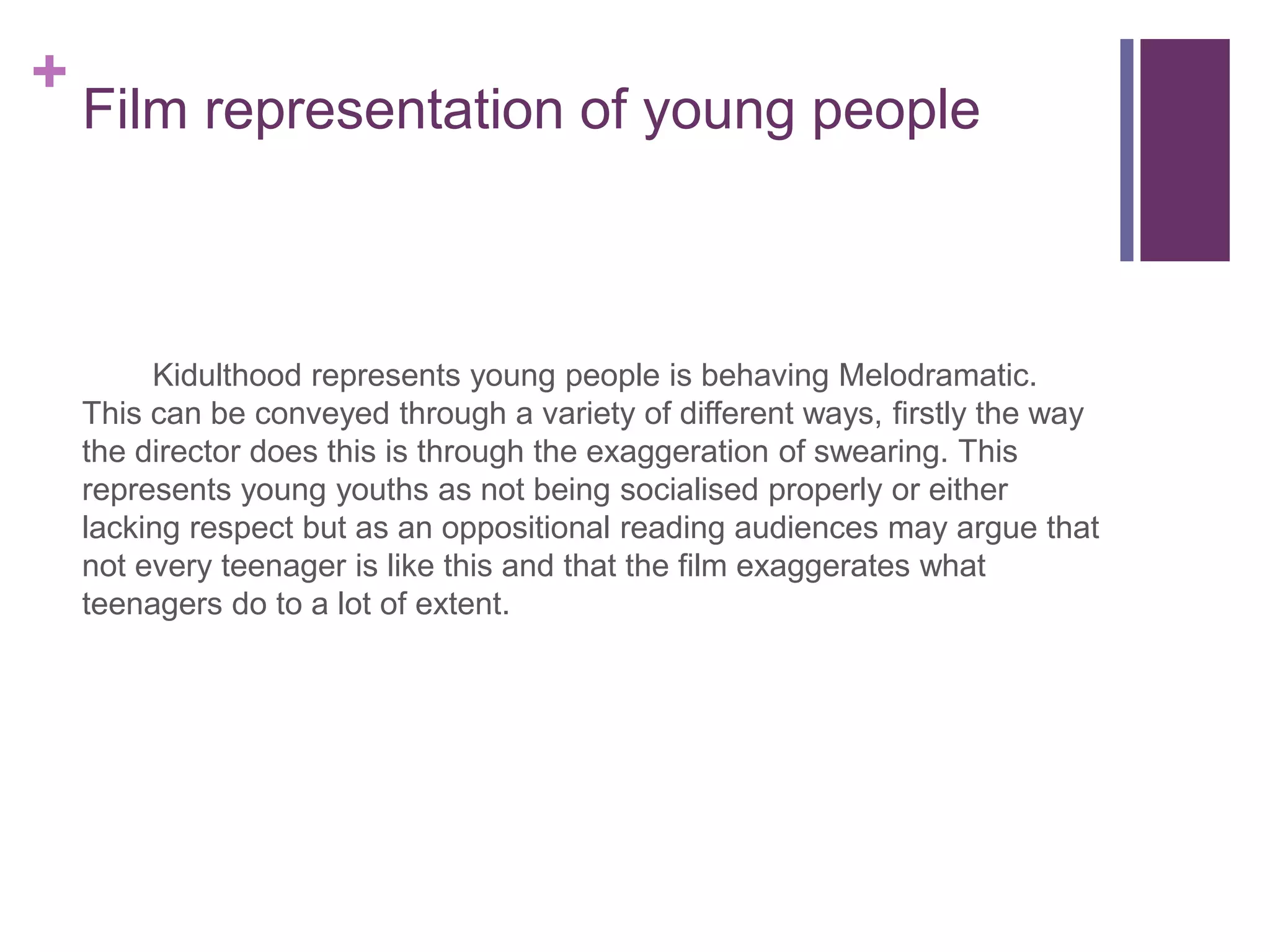The Representation of youth | PPTX