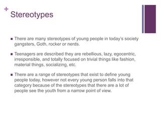 The Representation of youth | PPTX