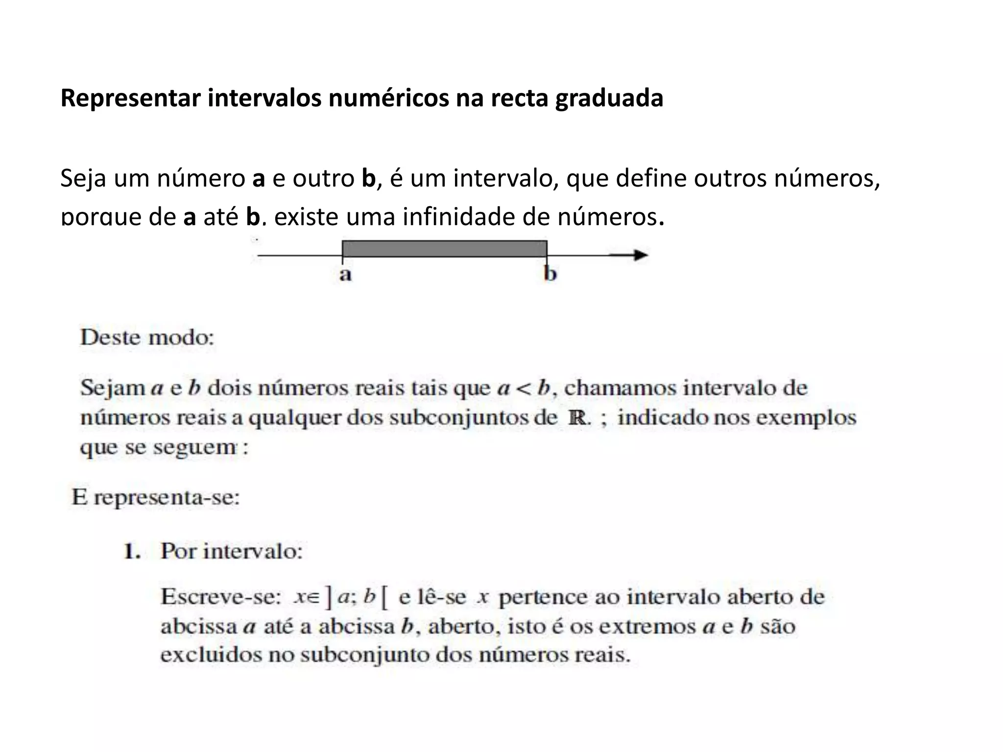 Representar intervalos numéricos na recta grduada | PPTX