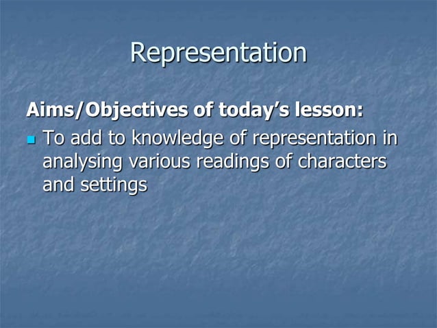 Representation | PPTX