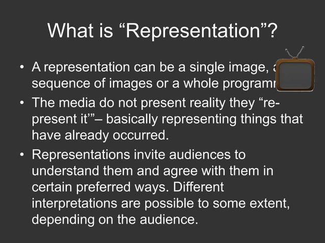 Representation in the media | PPT