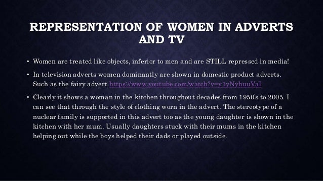 Representation of genders in advertsing and media