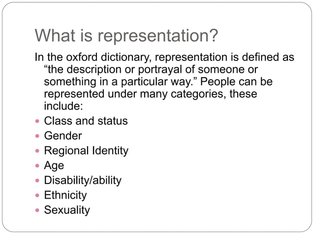 Representation | PPTX