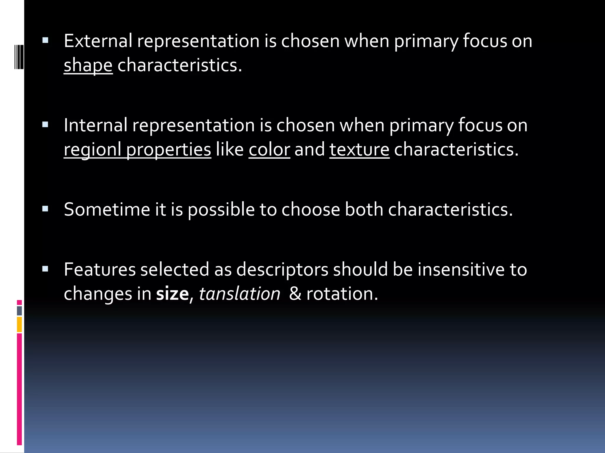 Image Representation & Descriptors | PPTX